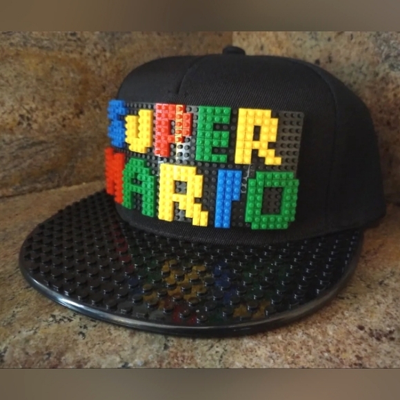 brix-brand | Other | Rare Adult Super Mario Custom Lego Hat Black ...
